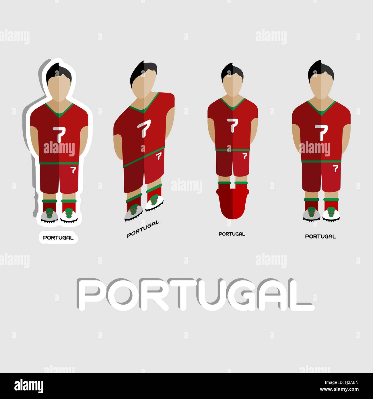 Portugal Soccer Team Sportswear Template. Front View of Outdoor ...