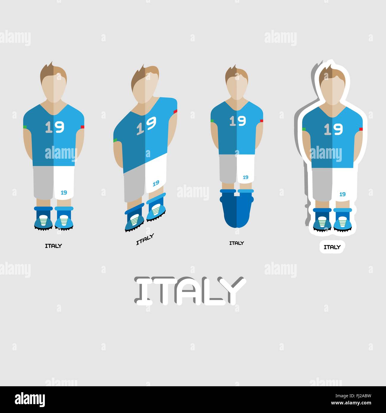 Italy Soccer Team Sportswear Template. Front View of Outdoor Activity ...