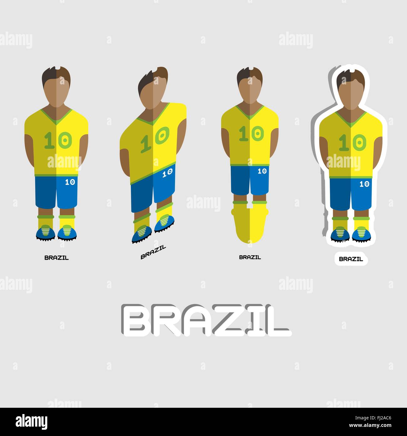 Brazil Soccer Team Sportswear Template. Front View of Outdoor Activity ...