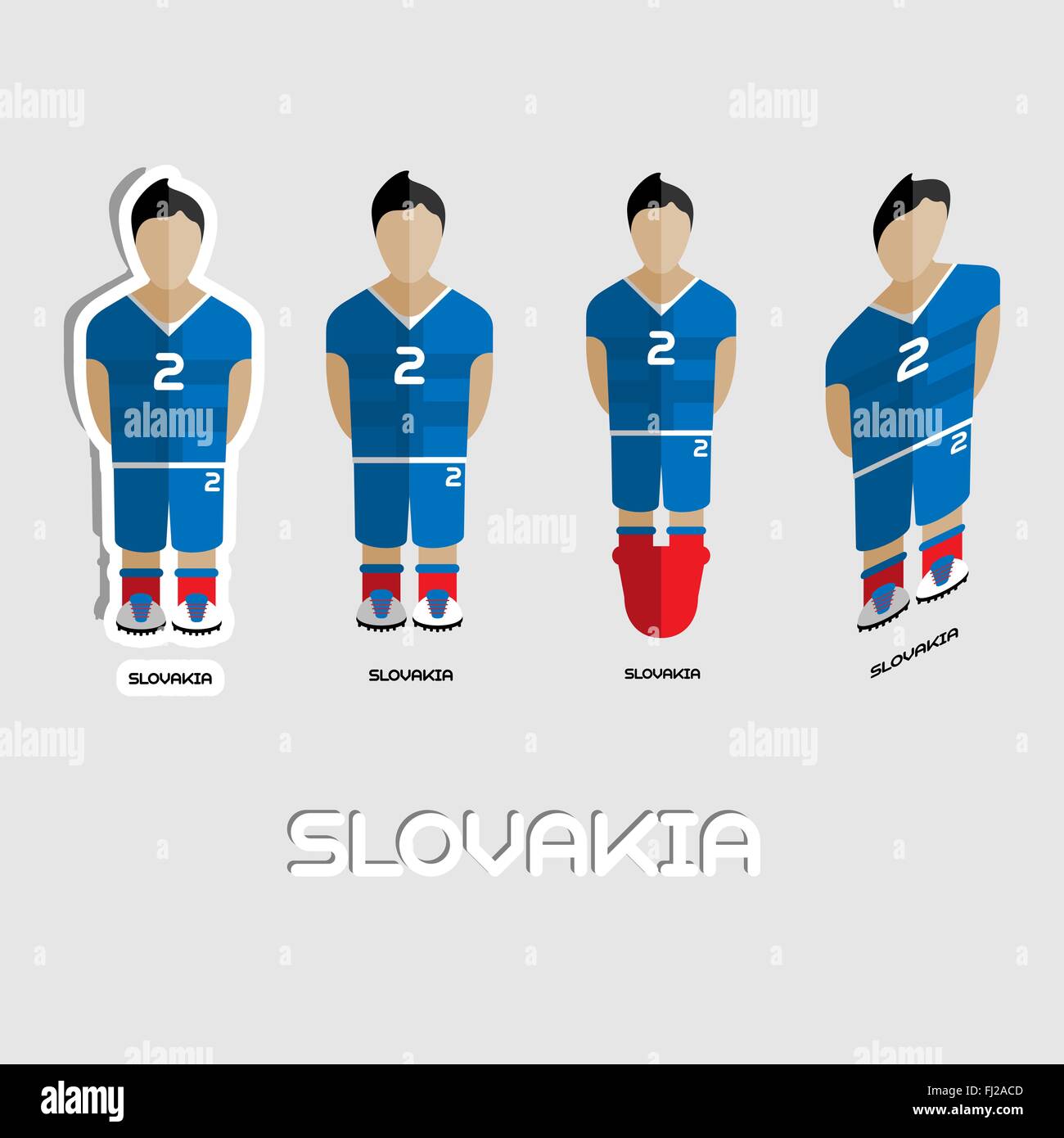 Slovakia Soccer Team Sportswear Template. Front View of Outdoor ...