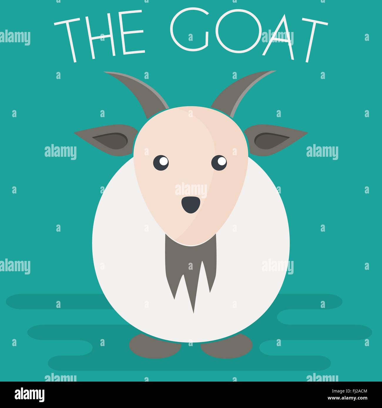 Goat mascot icon in flat style. Farm animal. Cartoon vector ...