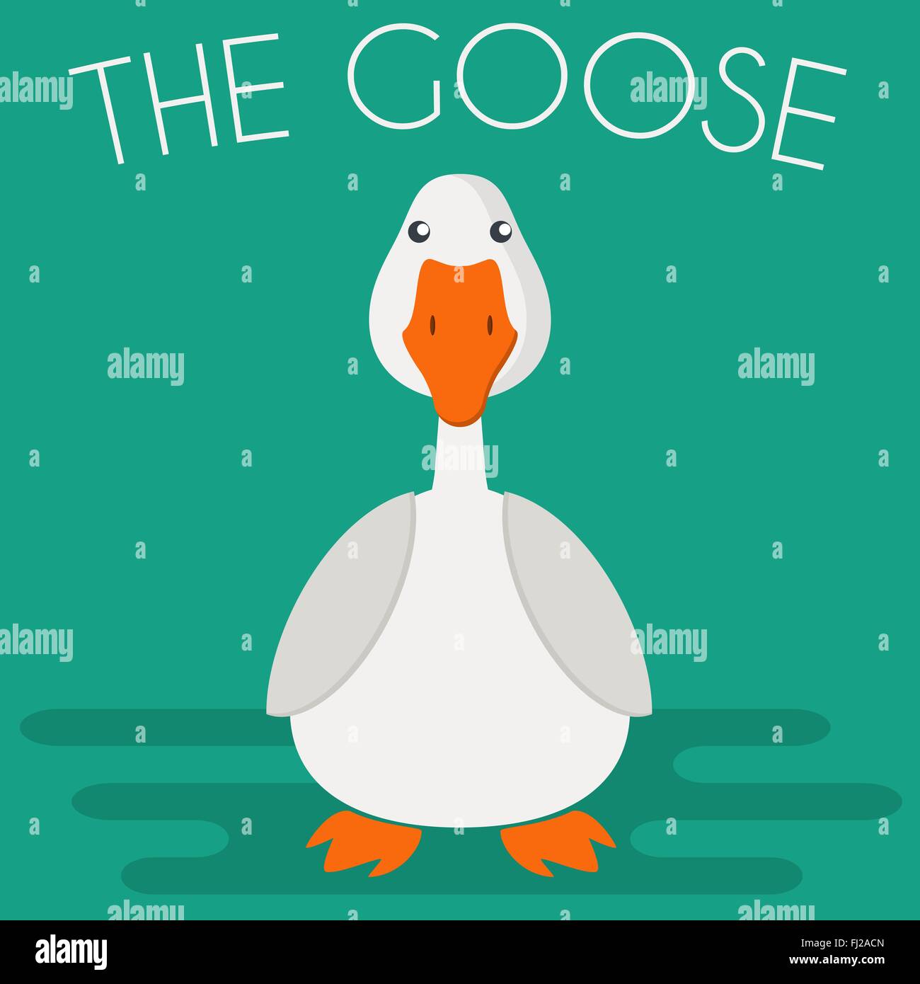 Goose mascot icon in flat style. Farm bird. Cartoon vector illustration ...