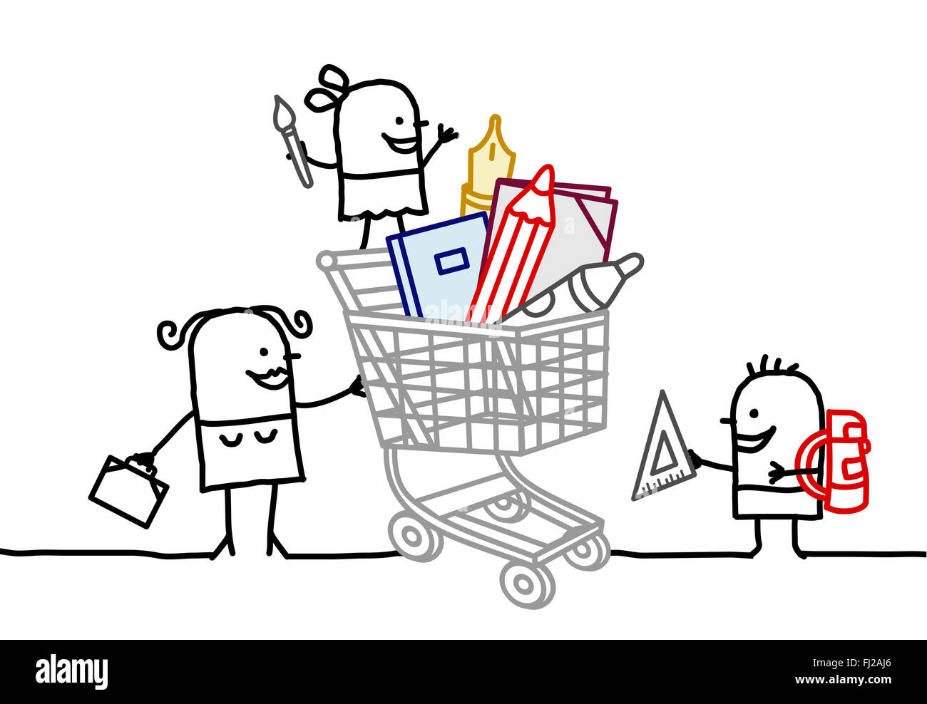 hand drawn cartoon characters Stock Photo - Alamy