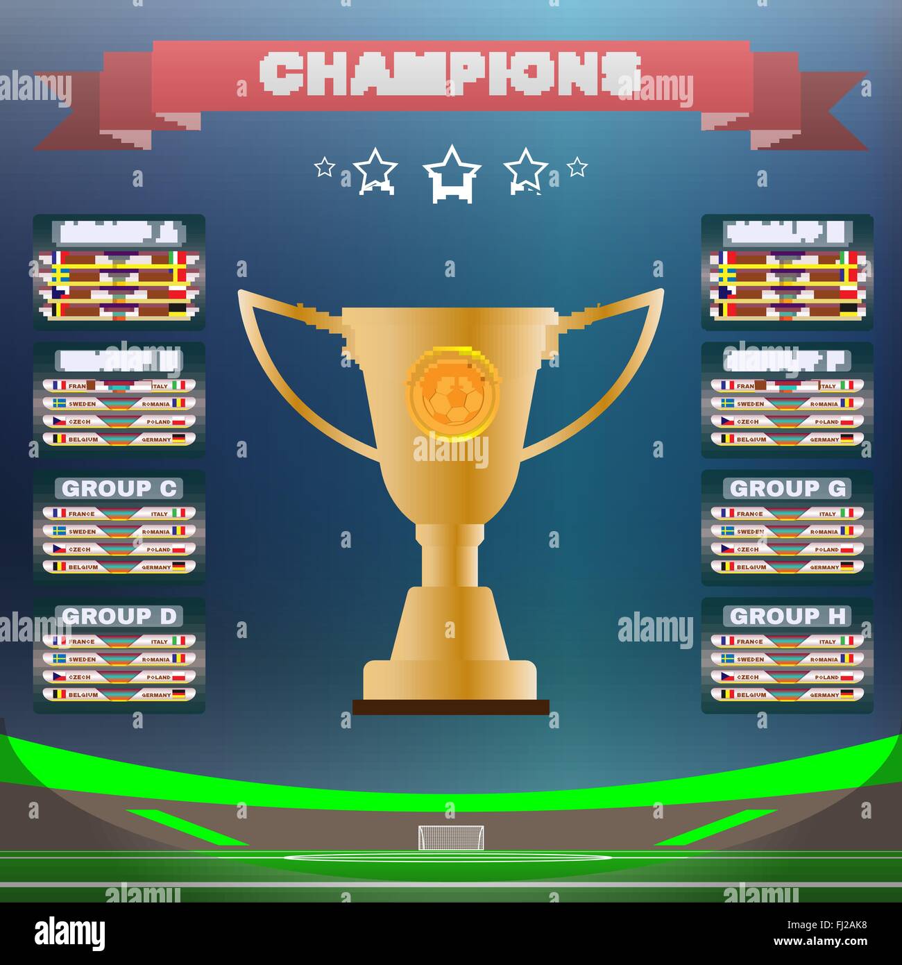 Soccer Champions Scoreboard Template on Dark Backdrop. Sports ...