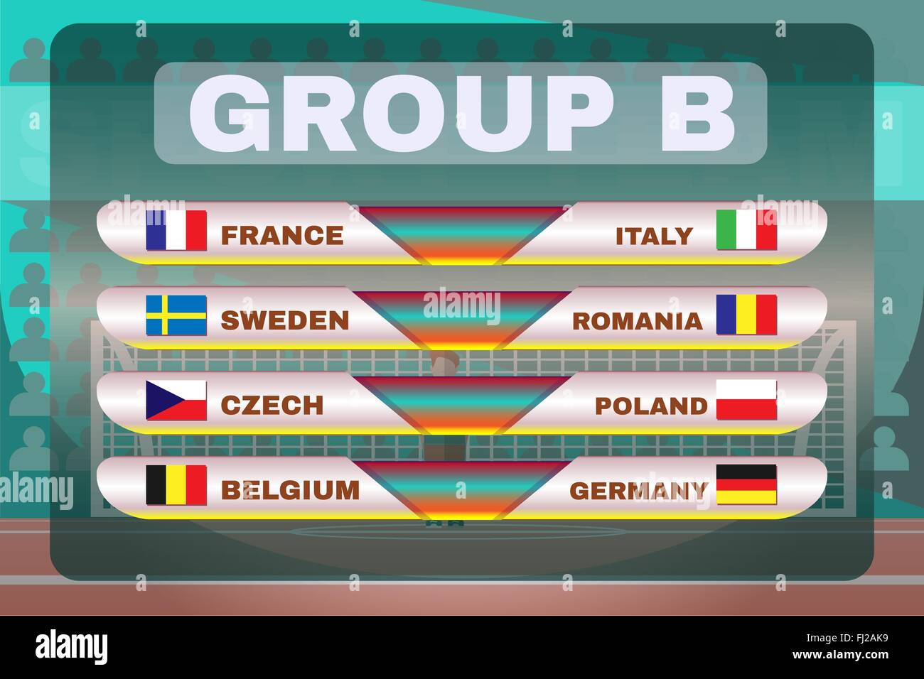 Group B Soccer Championship Scoreboard Statistics. Sports Tournament ...