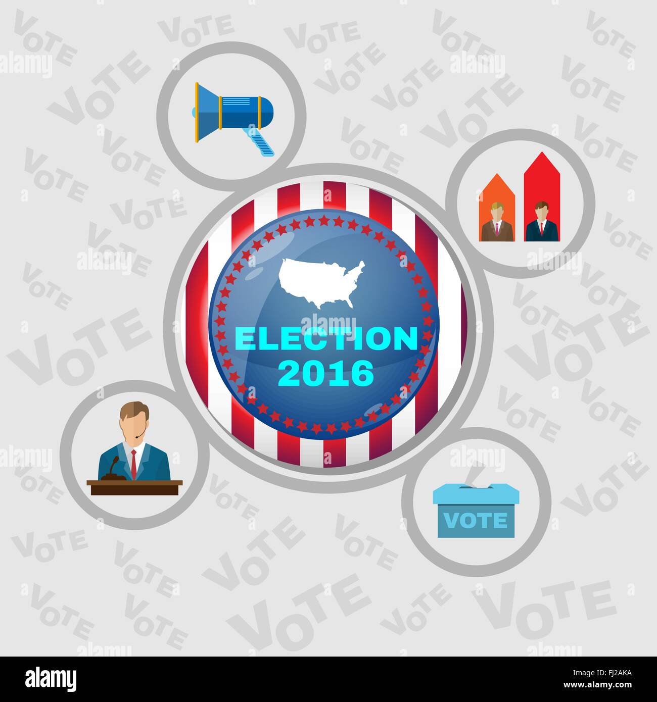 Election Day 2016 Campaign Ad Flyer. American Flag's Symbolic Elements ...