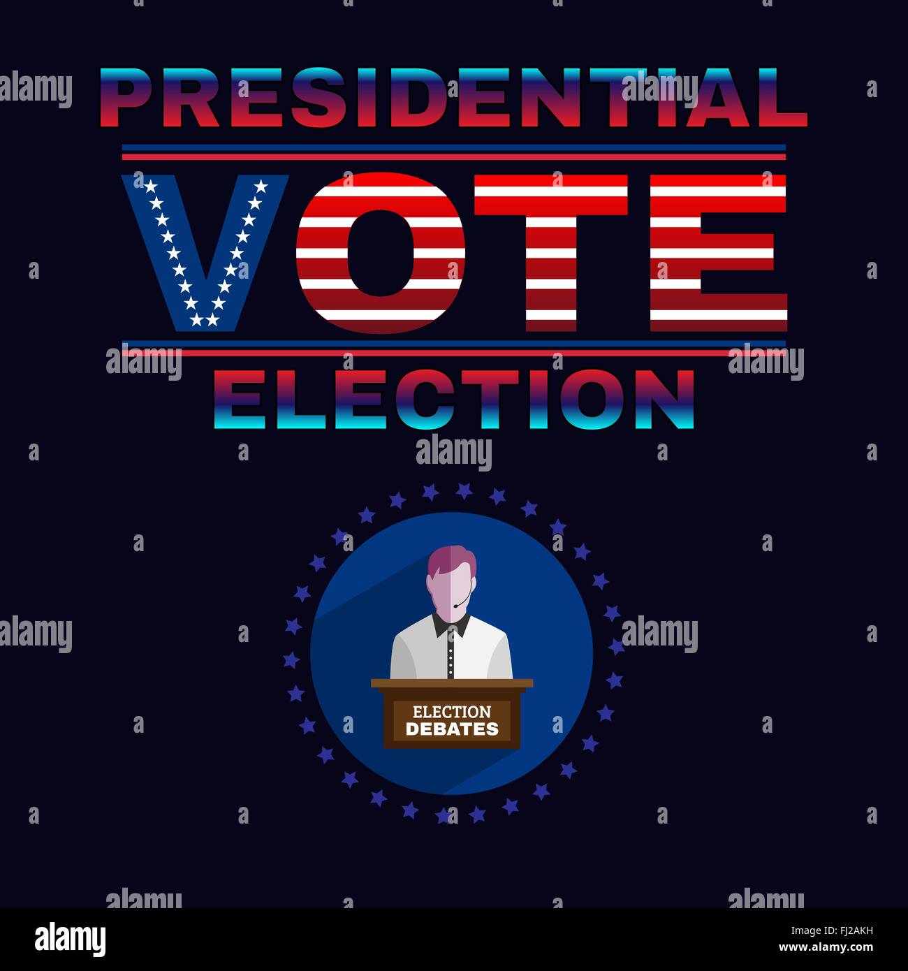 Usa Presidential Election Debates Campaign Ad Flyer. Social Promotion ...