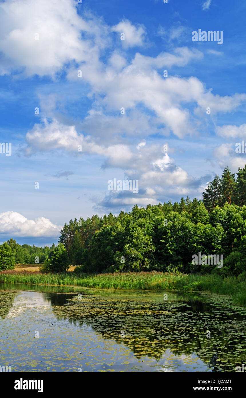 Clouds over river Stock Photo - Alamy