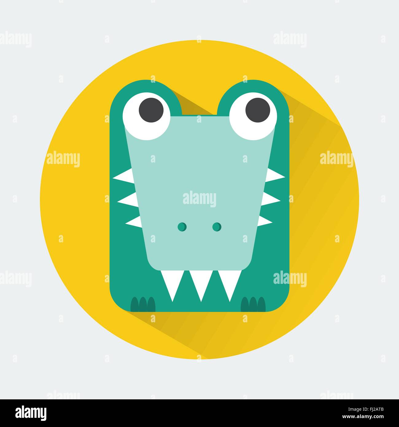 Baby Animal Round Icon. Crocodile Character Design. Colorful vector ...