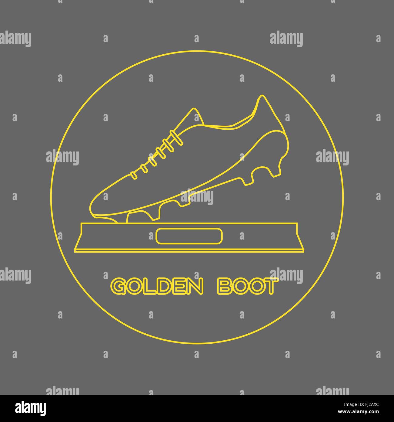 Golden Boot Sports Prize. Soccer Championship Symbol. Flat Design ...