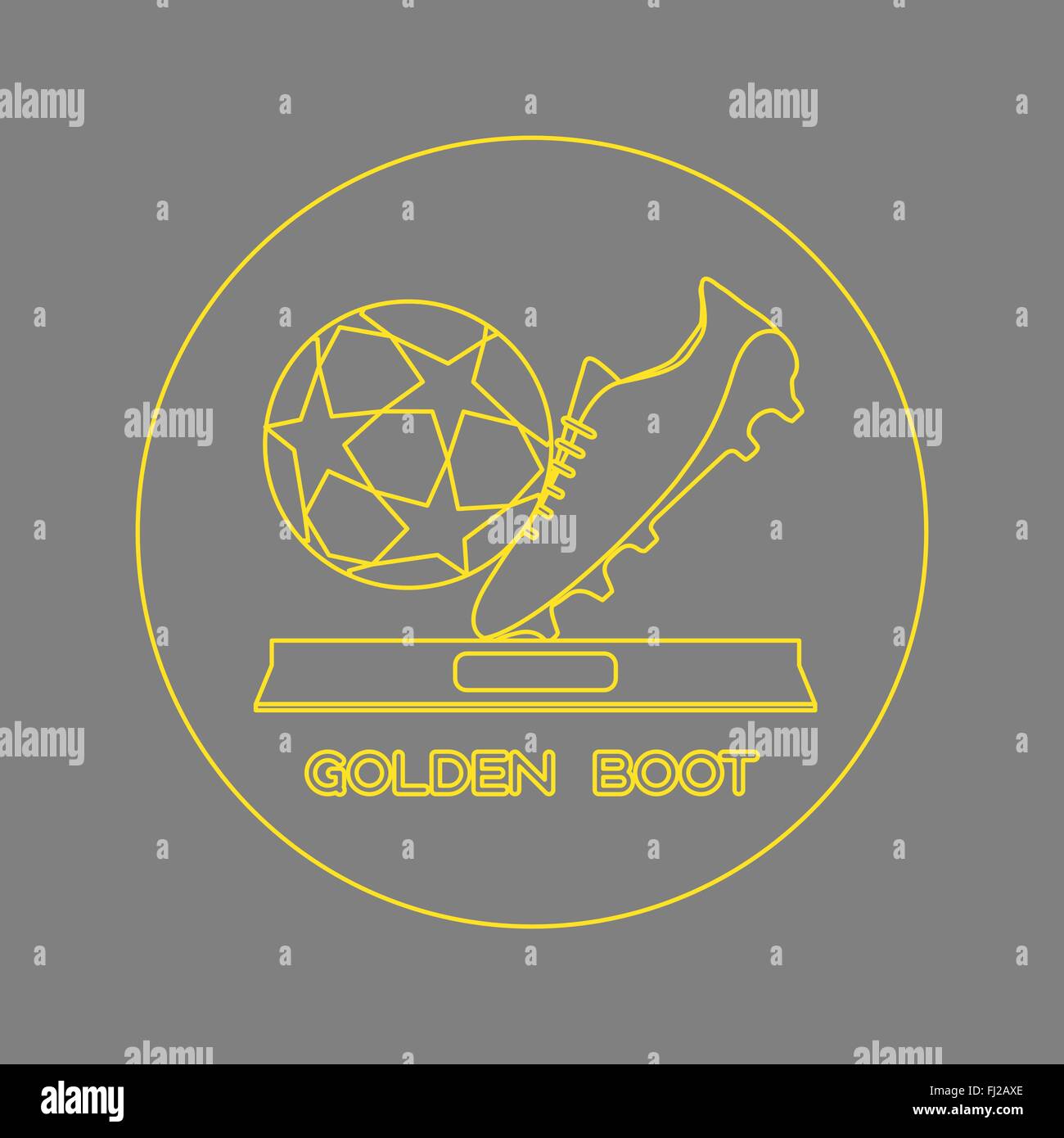 Golden Boot Sports Prize. Soccer Championship Symbols. Flat Design ...