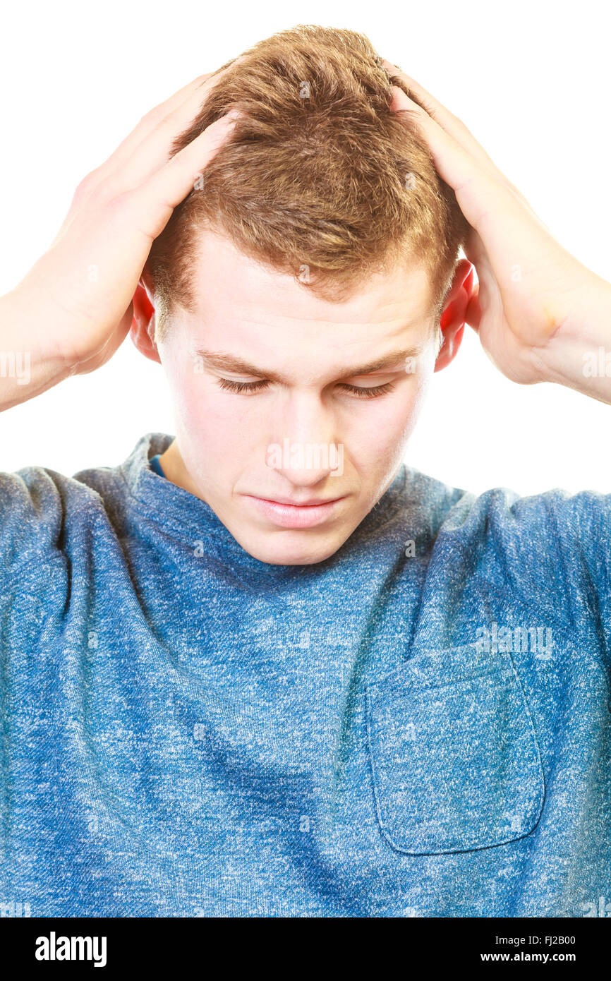 Negative human emotions, facial expressions, reaction attitude. Closeup ...