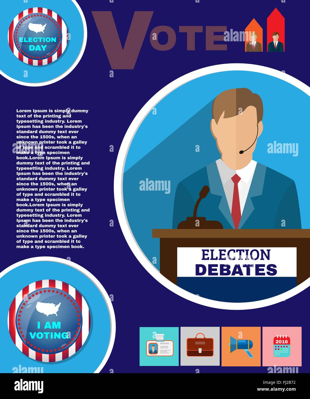 USA Presidential Election 2016 Debates Campaign Ad Flyer. Social ...