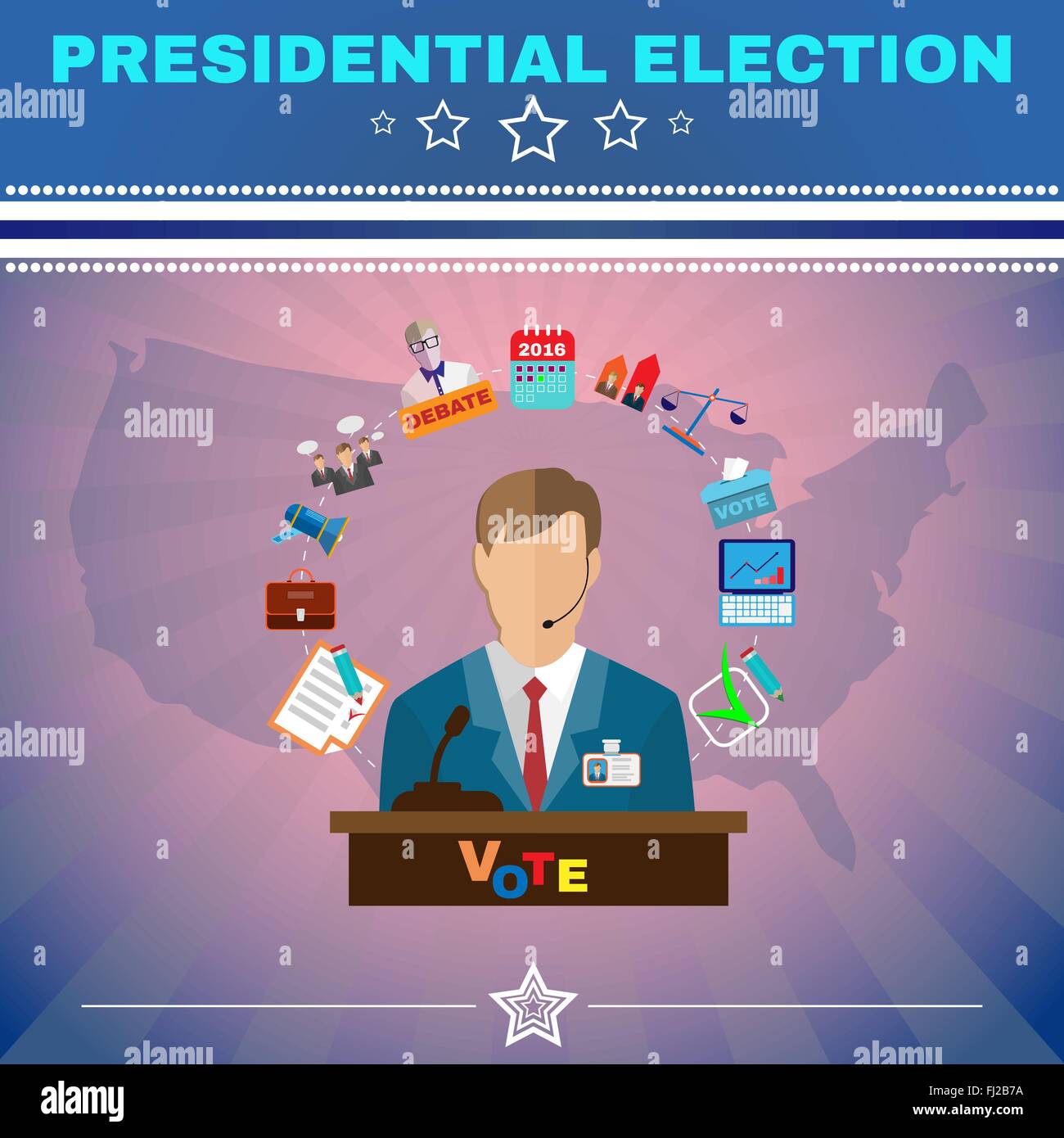Presidential Election Campaign Ad Flyer. Vote For America Social ...