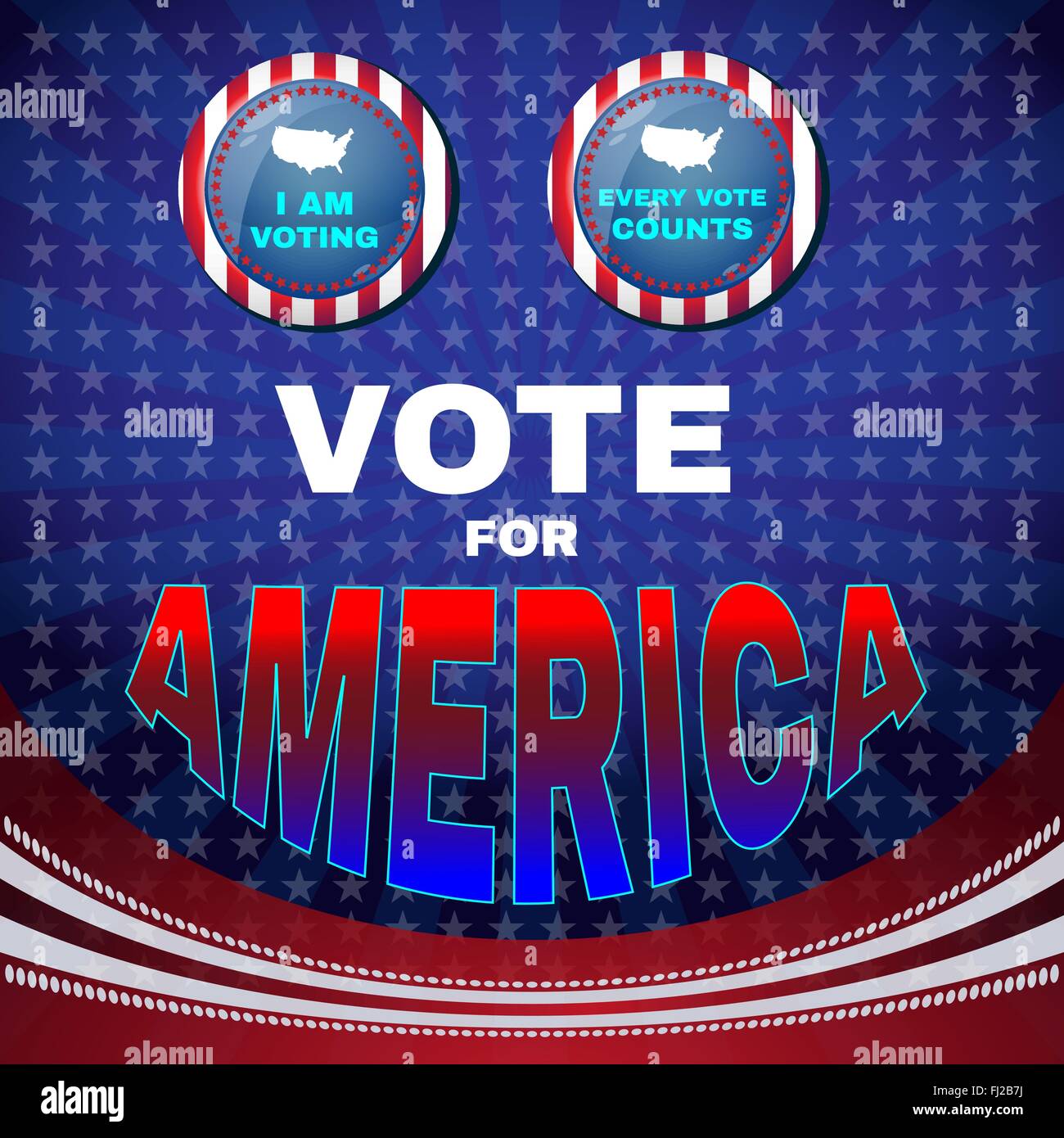 Vote for America Campaign Ad Flyer. I Am Voting Social Promotion Banner ...