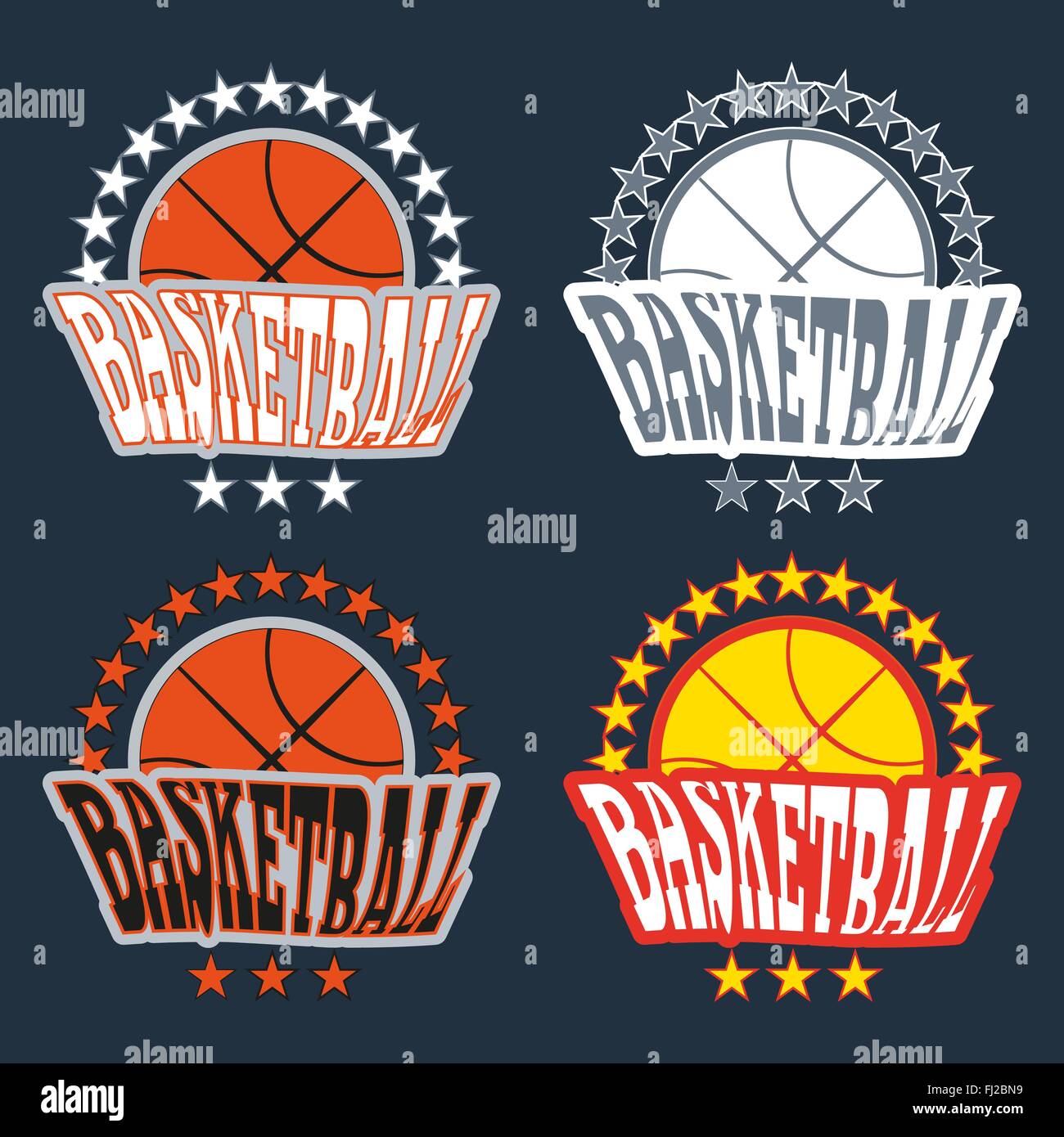 Basketball Medal Badges Template Objects. Ball used for playing a ...