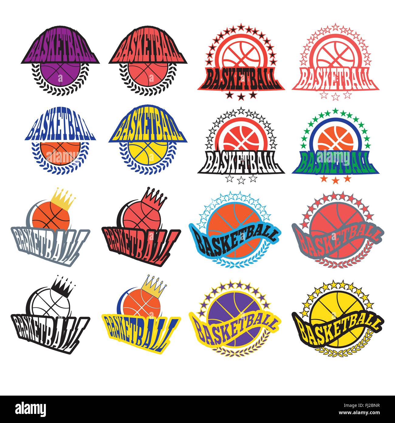 Basketball League Medal Badges Template Objects. Ball used for playing ...