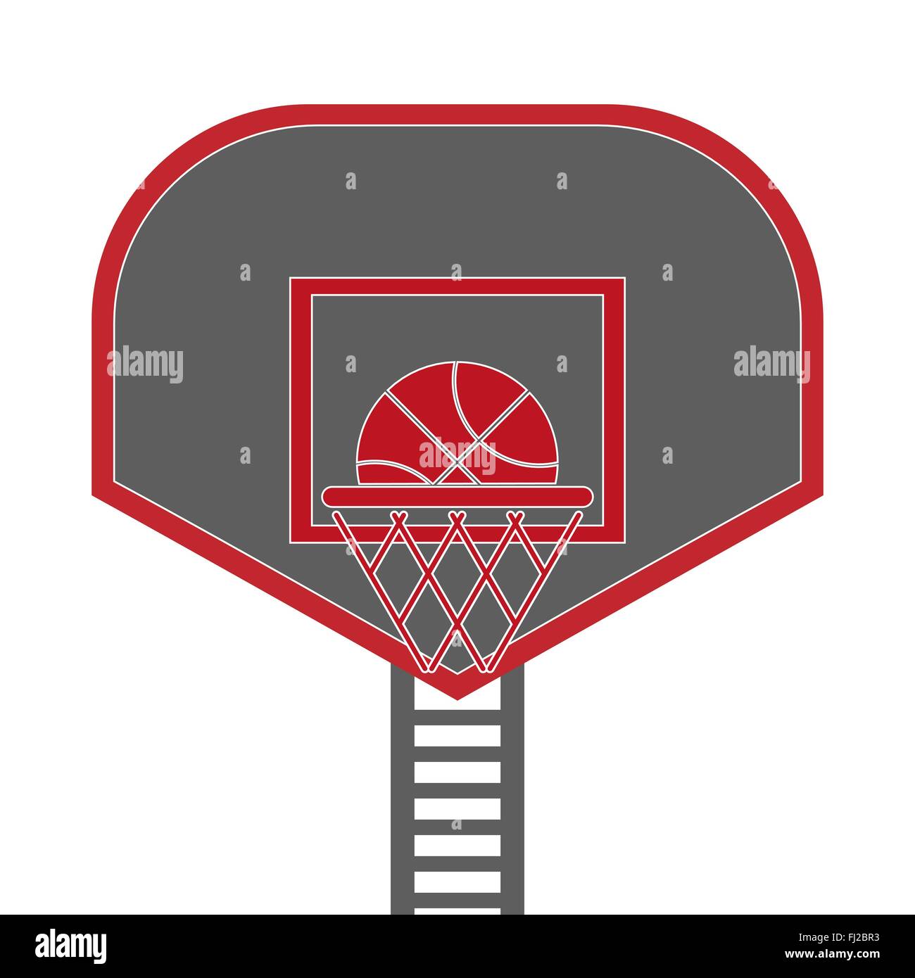 Ball in a basket. Basketball symbol icon. Vector flat illustration ...