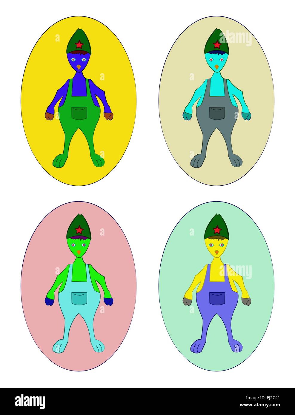 Fantasy Character Illustration set. Imaginary Creature. Fantastic Beast ...