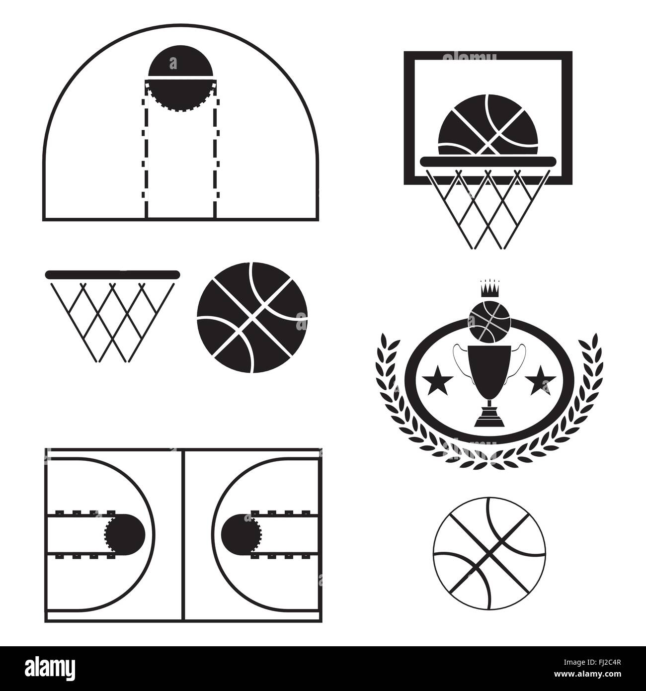 Basketball objects. Basketball Ball with Goblet and Stars in Laurel ...