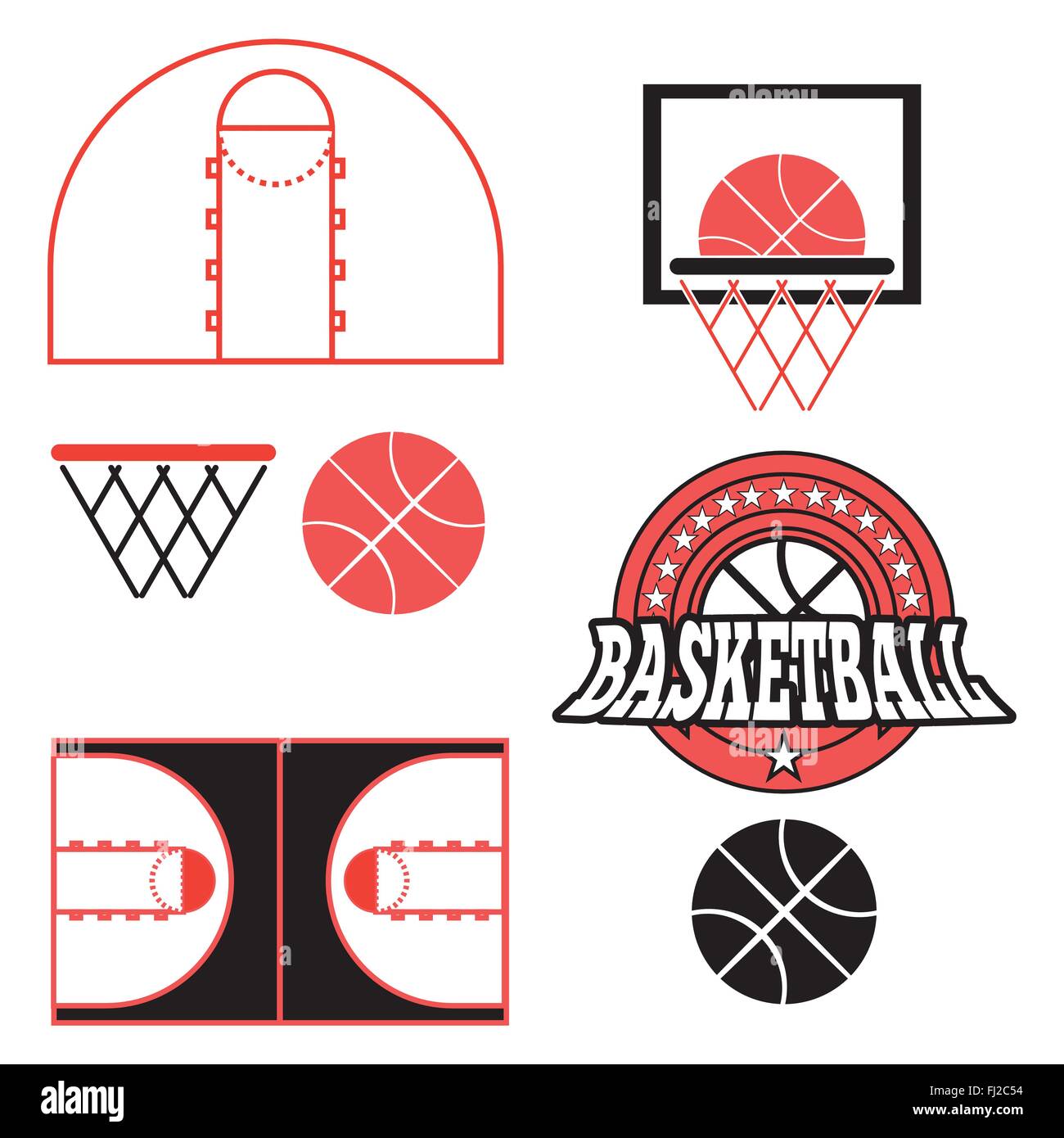 Basketball objects. Basketball Ball in Stars Wreath Type Logo ...