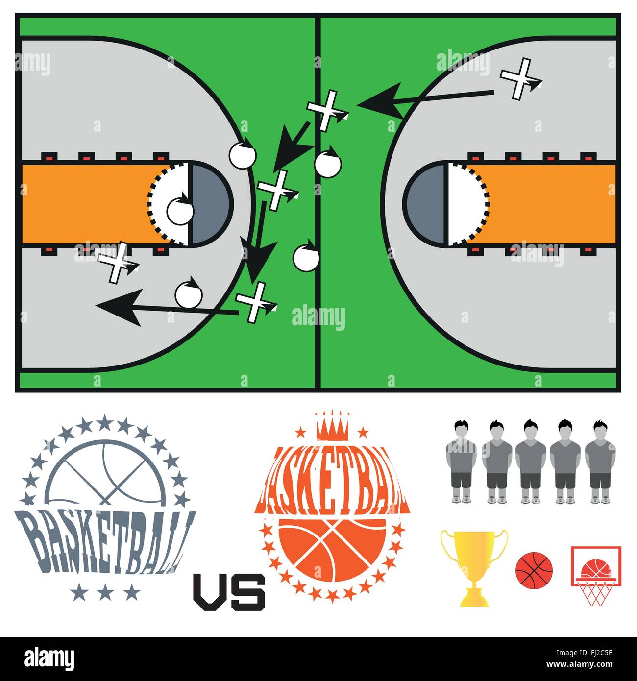 Basketball objects. Basketball Match Teams Logos. Basketball Play Court ...