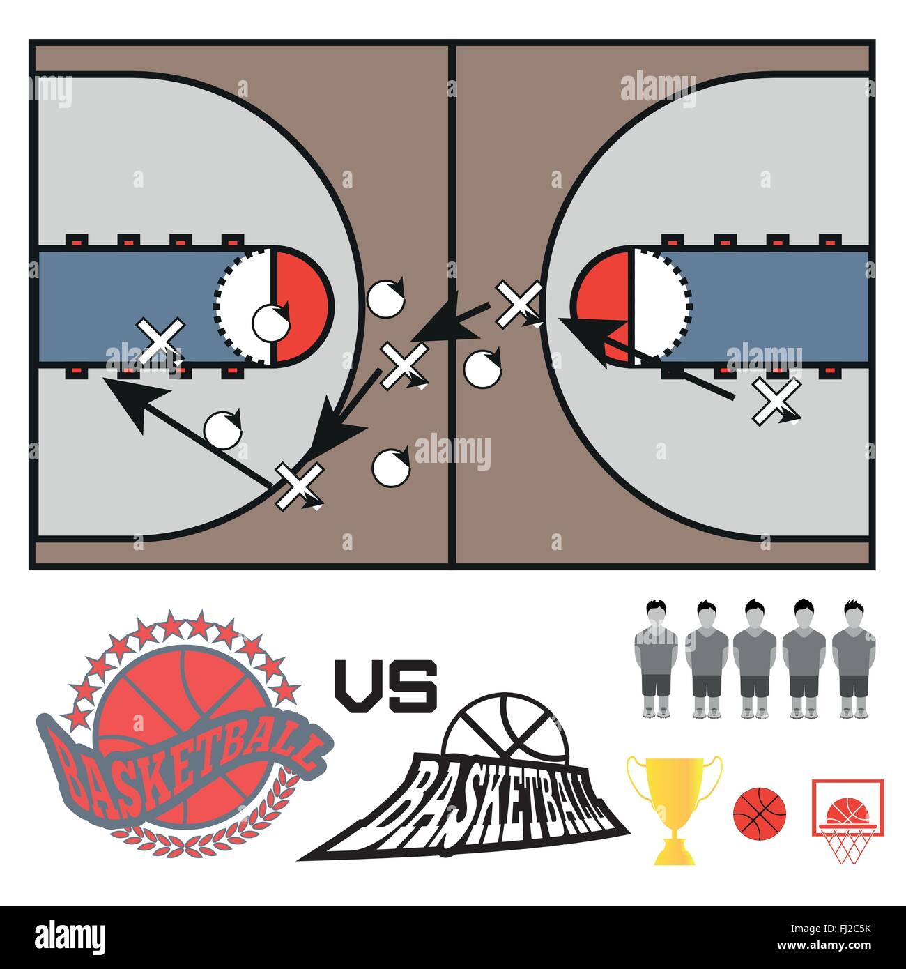 Basketball objects. Basketball Match Teams Logos. Basketball Play Court ...