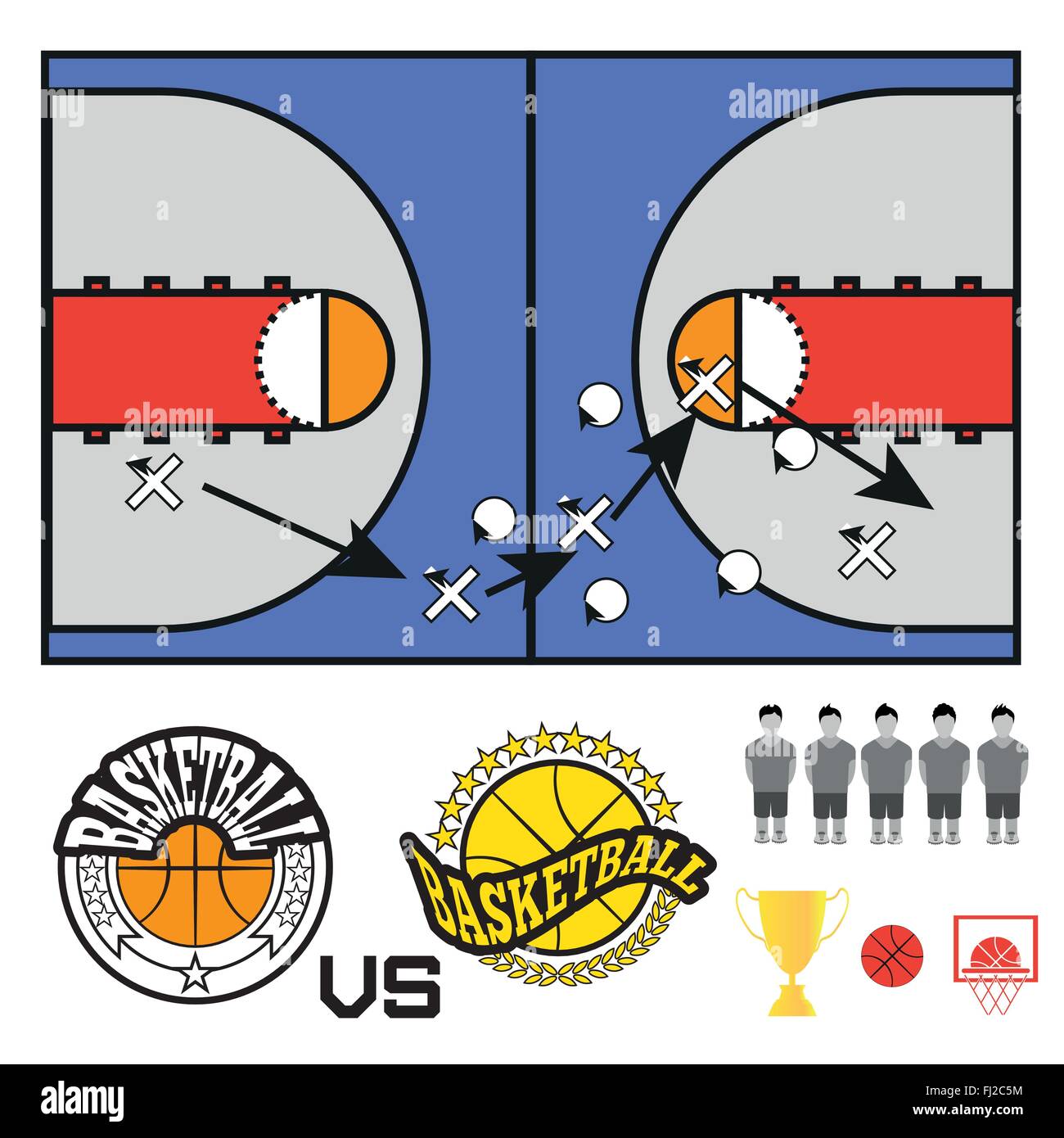 Basketball jump circle Cut Out Stock Images & Pictures - Alamy