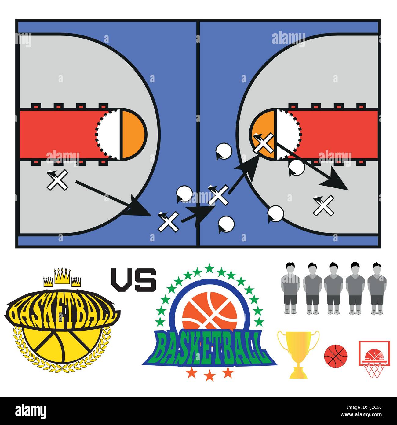 Basketball objects. Basketball Match Teams Logos. Basketball Play Court ...