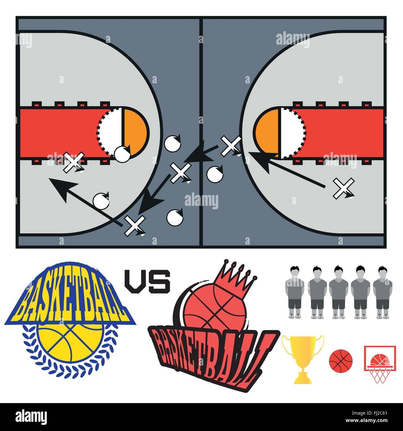Basketball objects. Basketball Match Teams Logos. Basketball Play Court ...