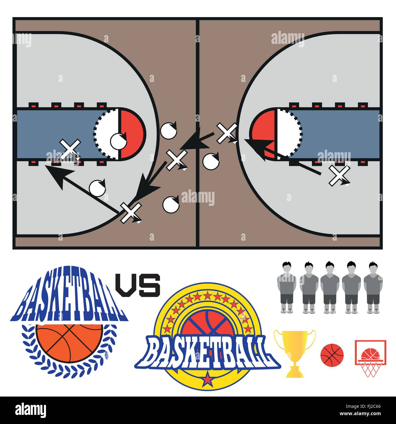 Basketball objects. Basketball Match Teams Logos. Basketball Play Court ...
