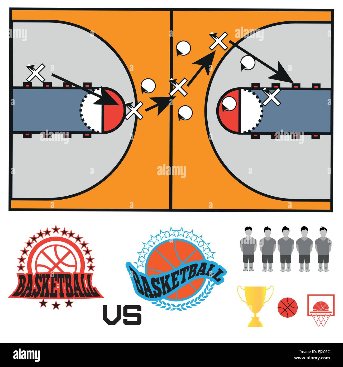 Basketball objects. Basketball Match Teams Logos. Basketball Play Court ...