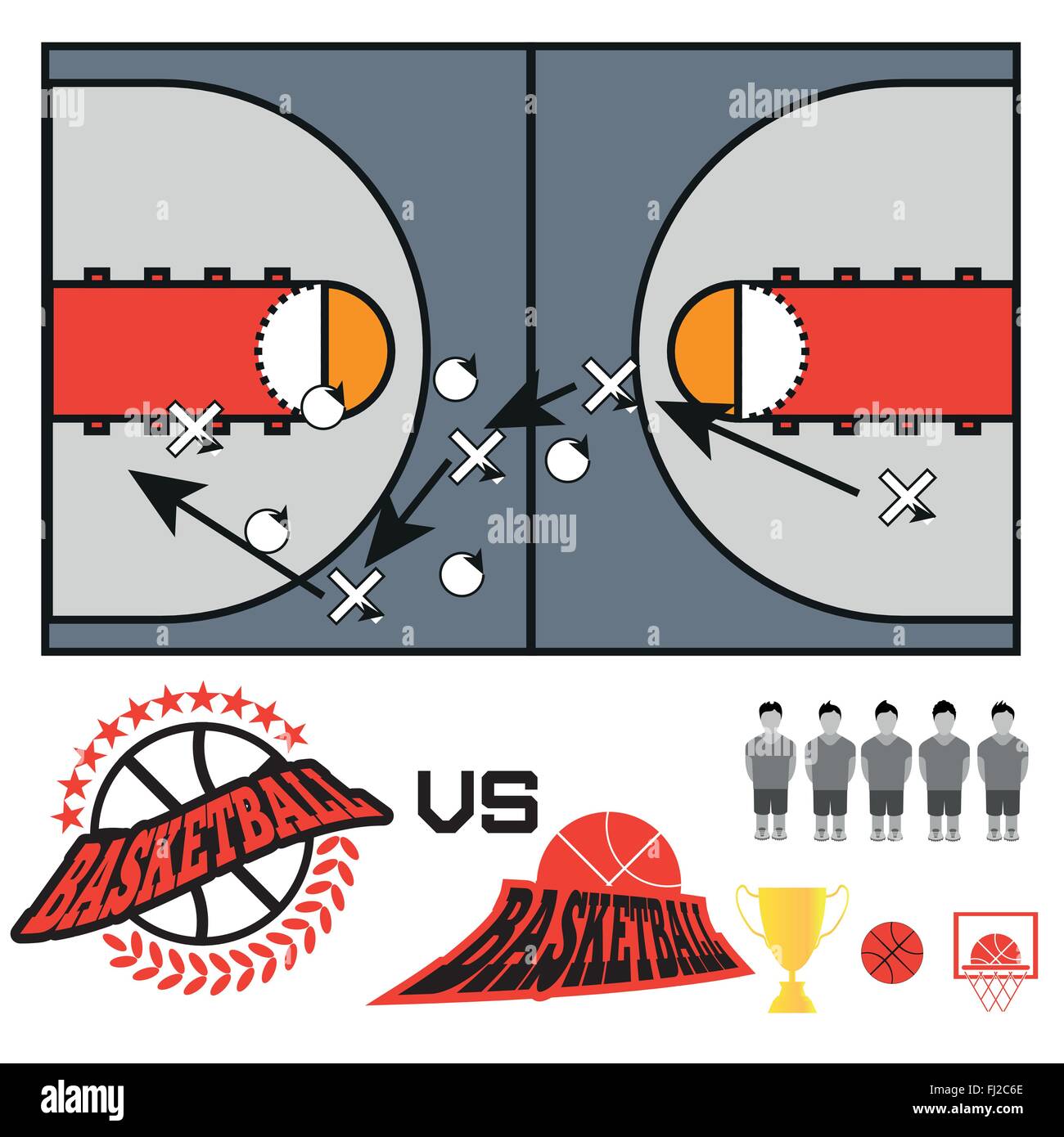 Basketball objects. Basketball Match Teams Logos. Basketball Play Court ...
