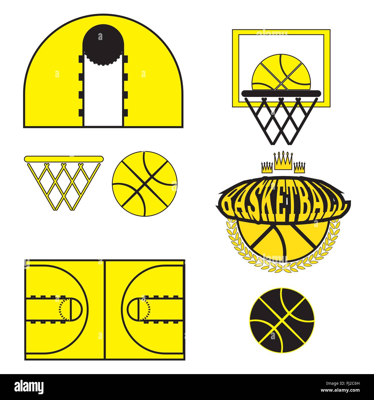 Basketball objects. Basketball Ball in Laurel Wreath and Crown Logo ...