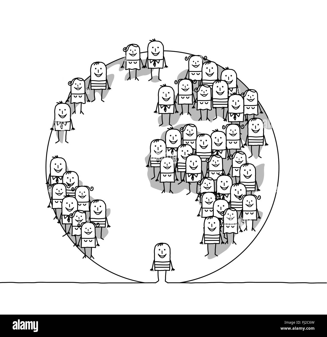 hand drawn cartoon characters Stock Photo - Alamy