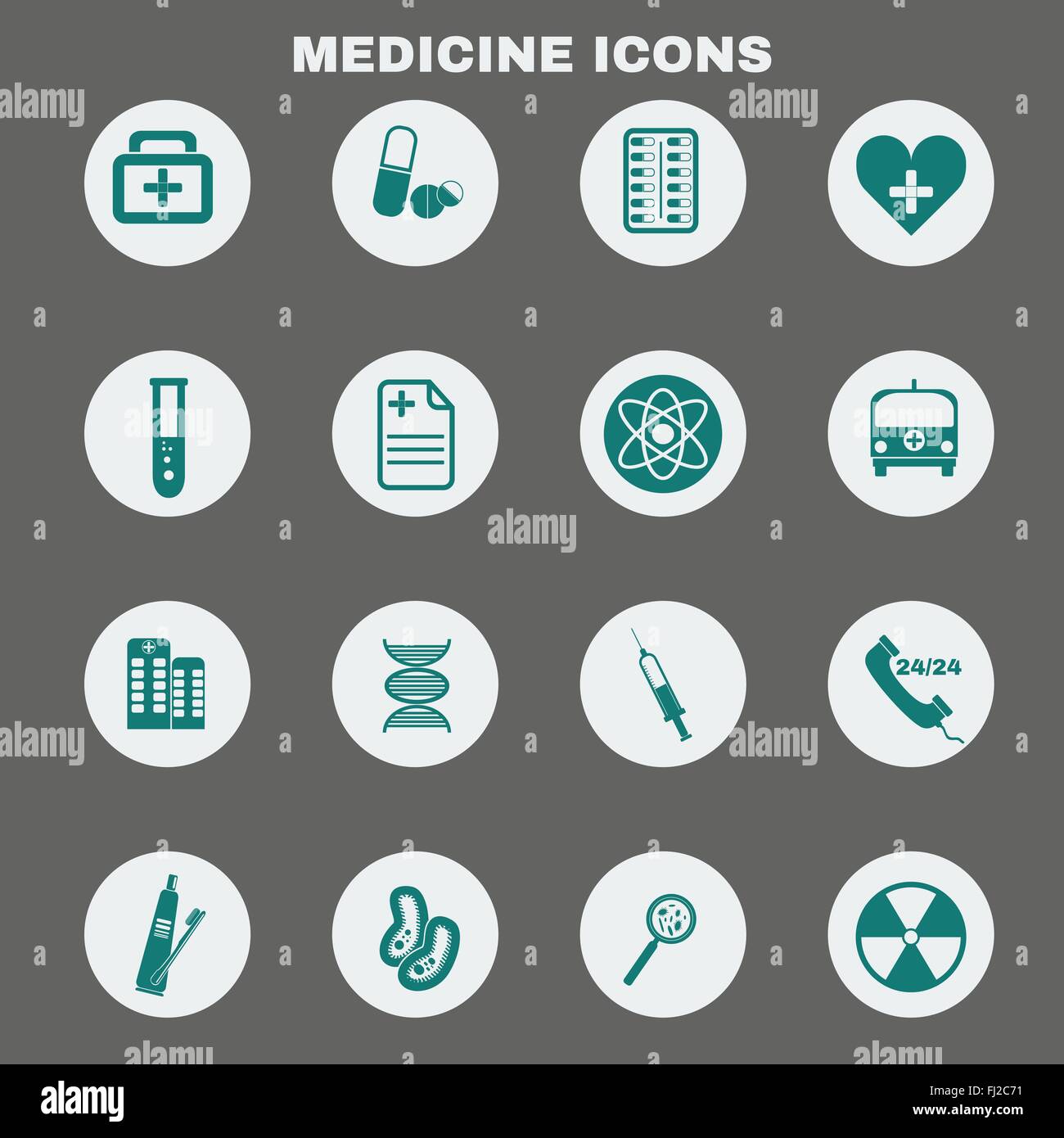 Healthcare. Colorful Medical Vector Icons Set. Digital background ...