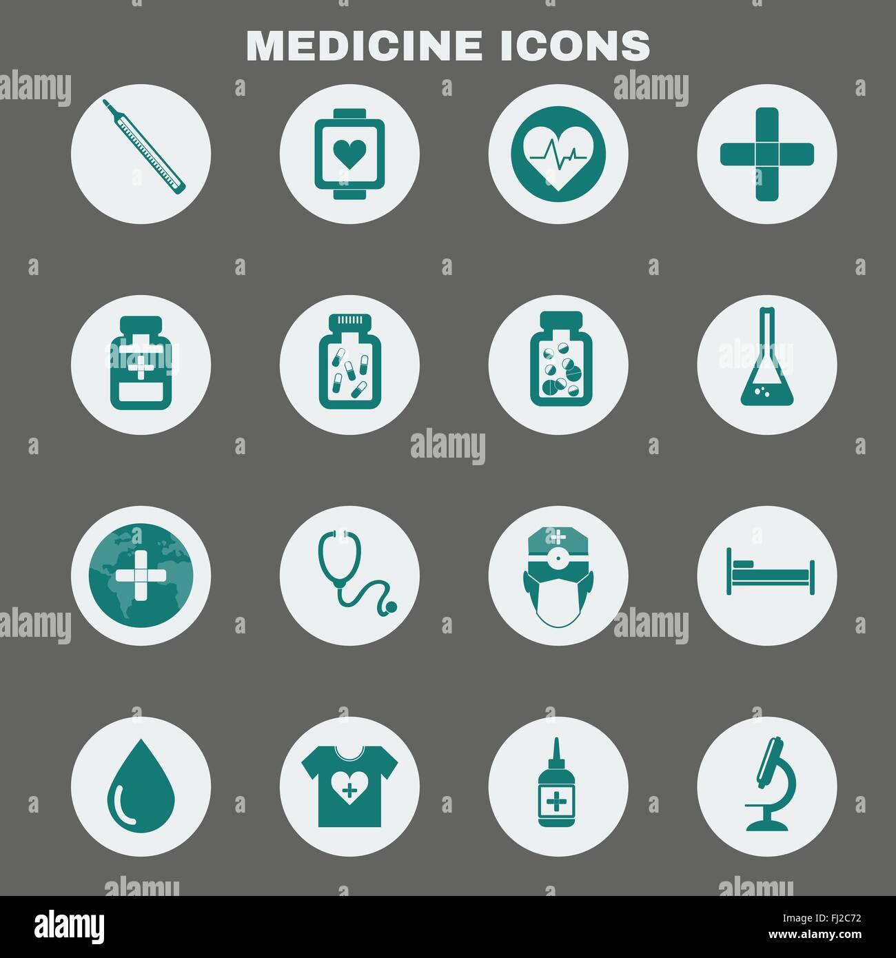 Healthcare. Colorful Medical Vector Icons Set. Digital background ...