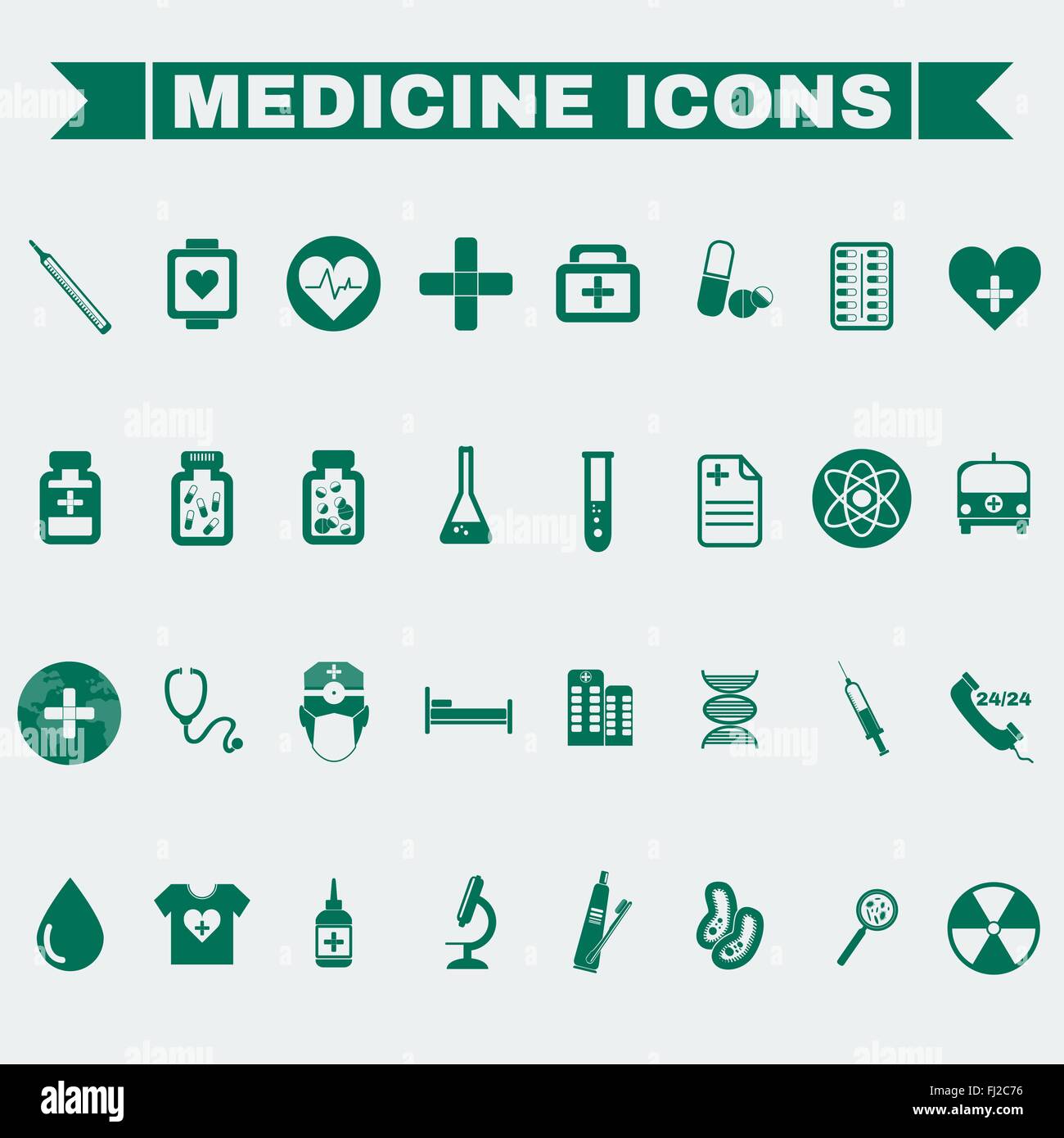 Healthcare. Colorful Medical Vector Icons Set. Digital background ...