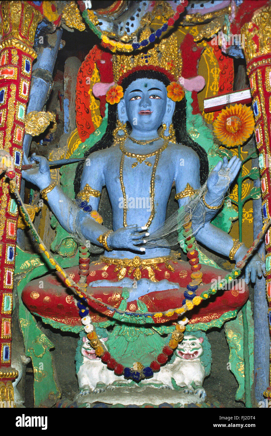 Very unusual BUDDHIST WOOD CARVINGS of deities and in ALCHI GOMPA ...