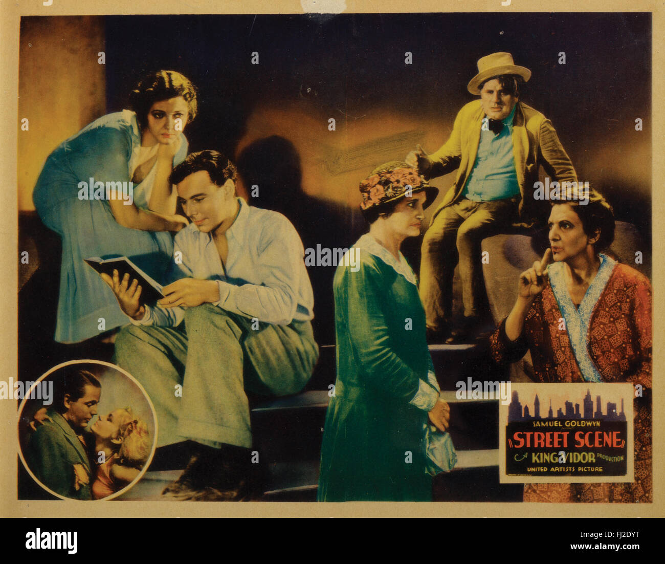 "Street Scene", (Samuel Goldwyn Productions, 1931), lobby scene card ...
