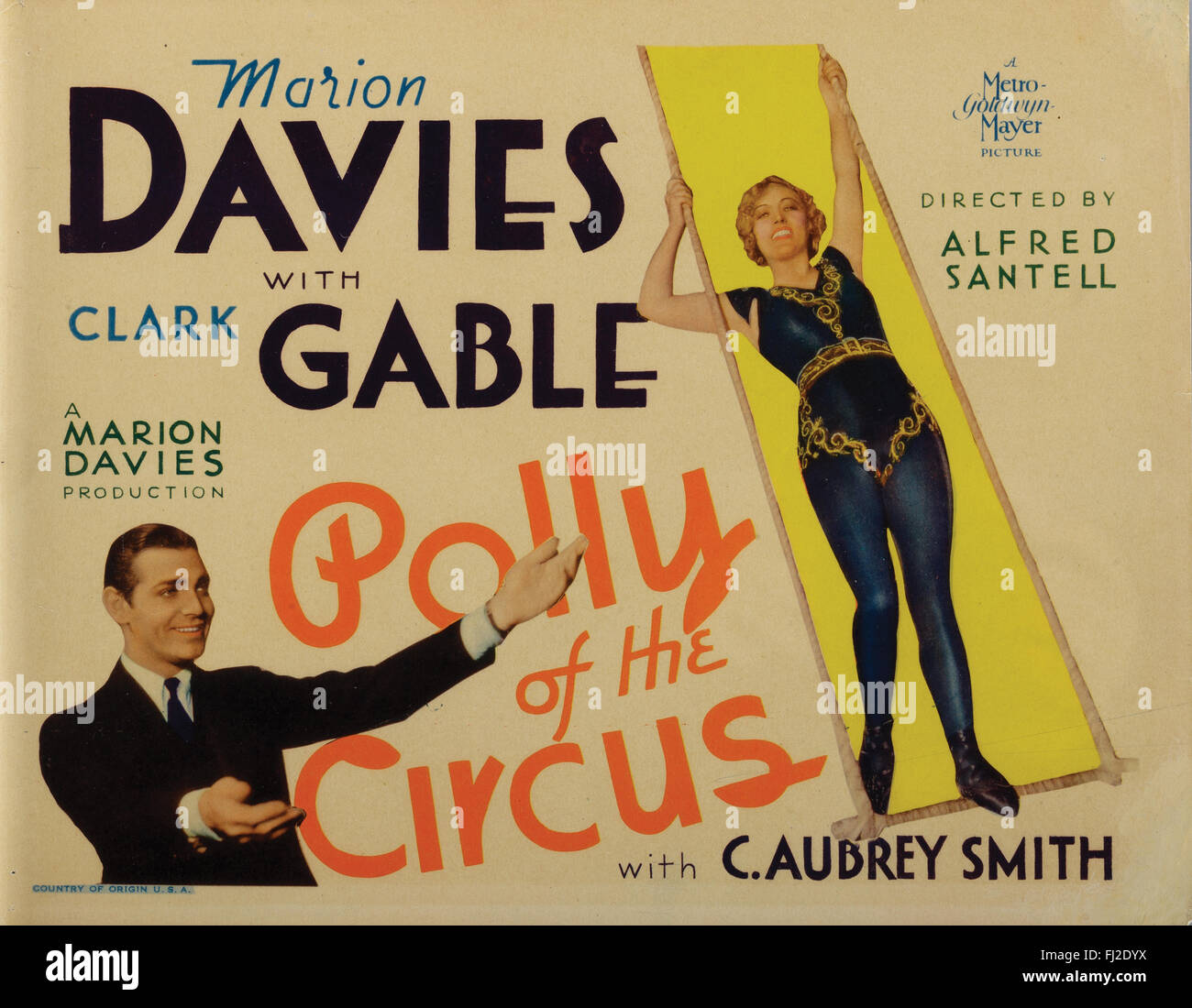 "Polly of the Circus", (MGM, 1932), title lobby card. Starring: Marion ...