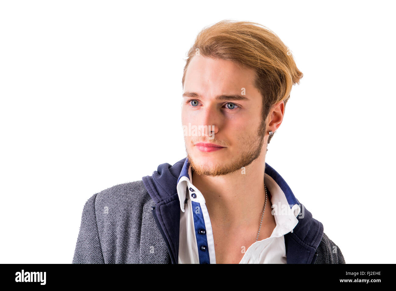 Handsome young man blond hair and blue eyes hi-res stock photography and images - Alamy