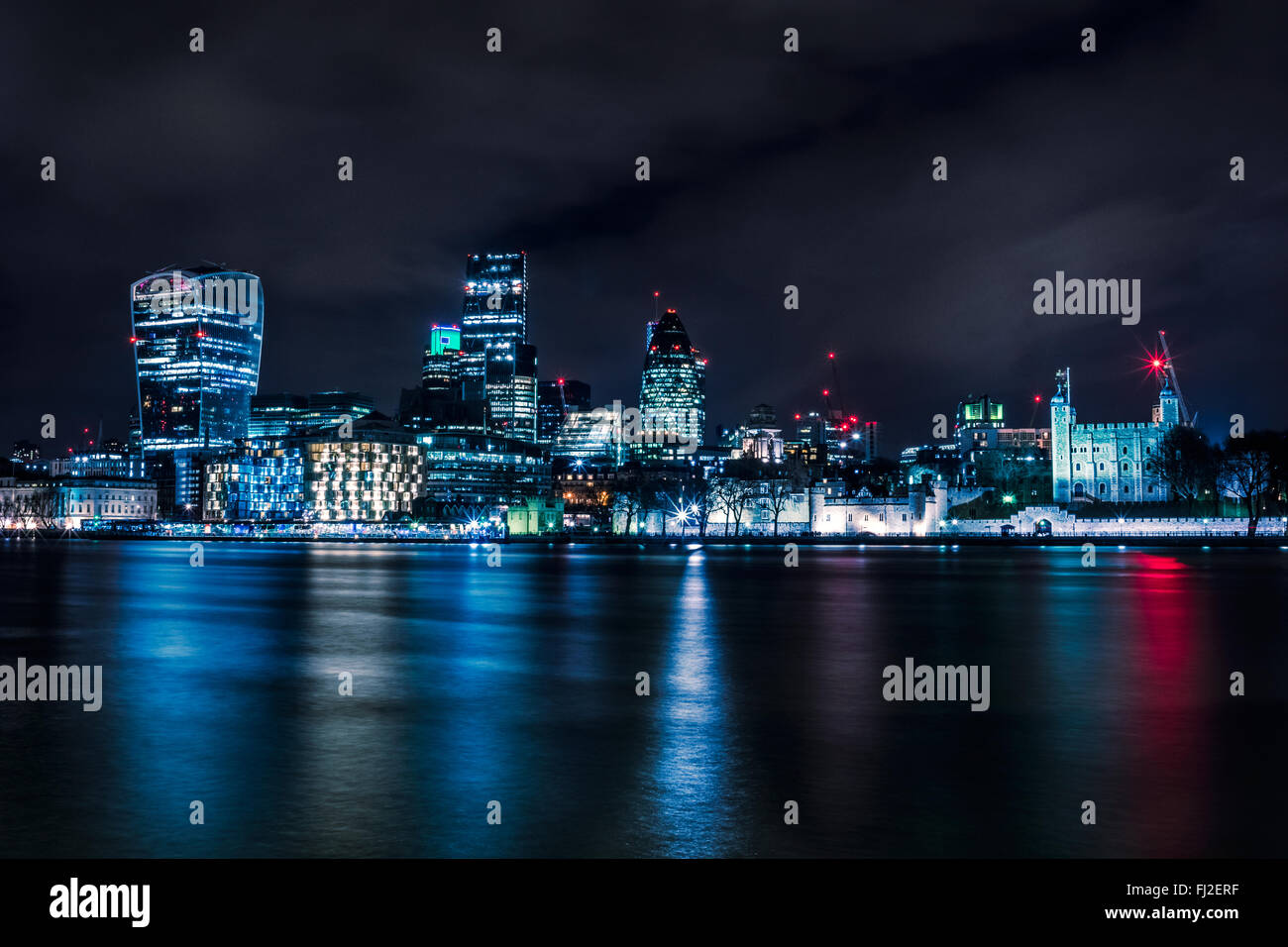 London Buildings at Night Stock Photo - Alamy