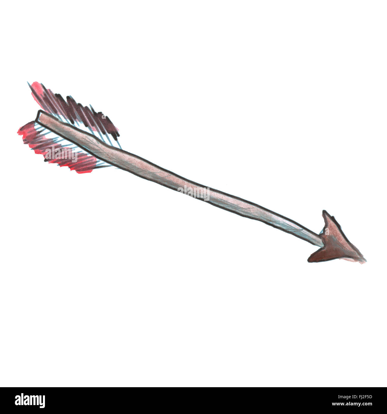 arrow cartoon watercolor isolated Stock Photo - Alamy