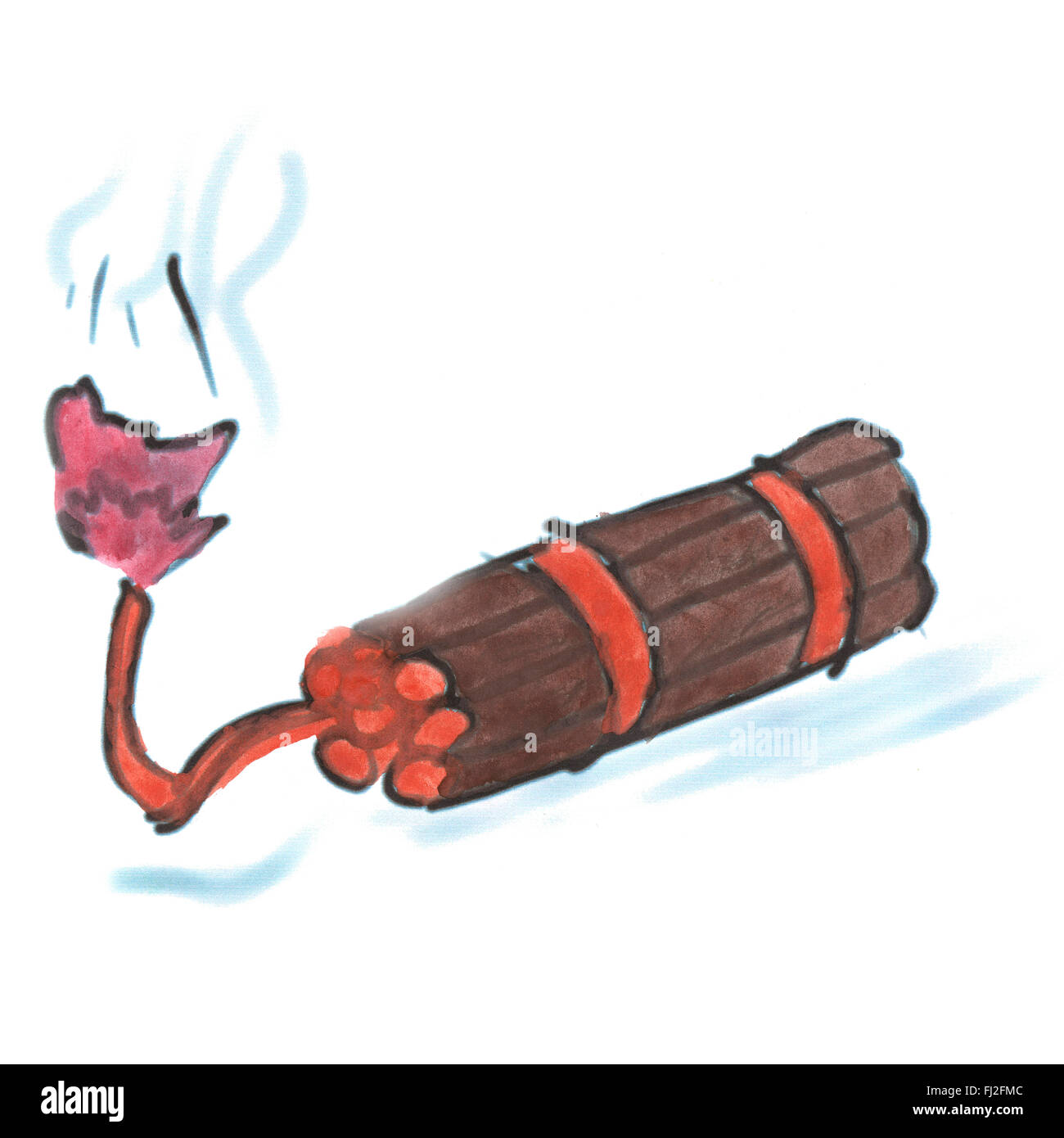 Black Dynamite cartoon watercolor isolated Stock Photo - Alamy