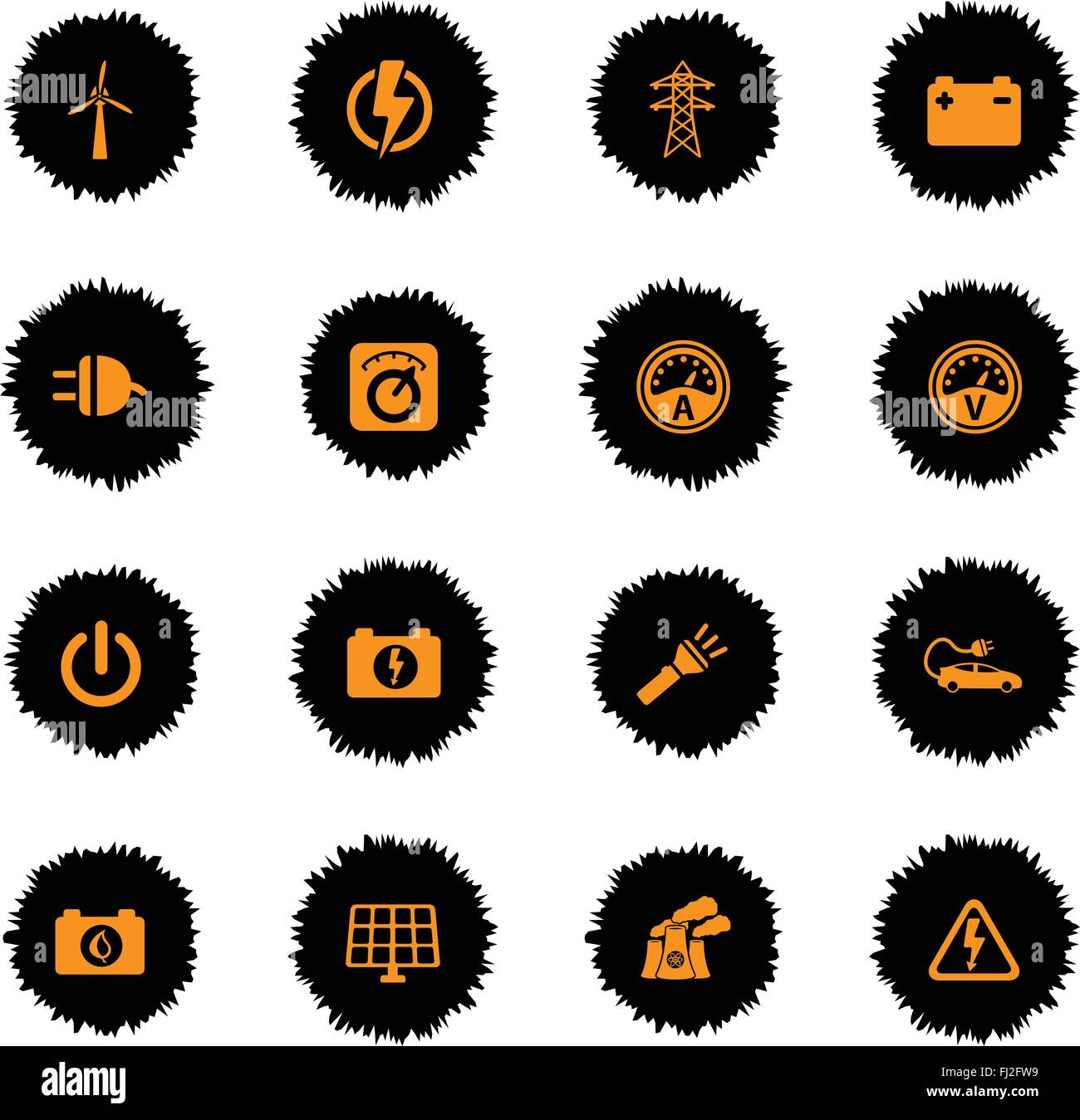Electricity simply icons Stock Vector Image & Art - Alamy