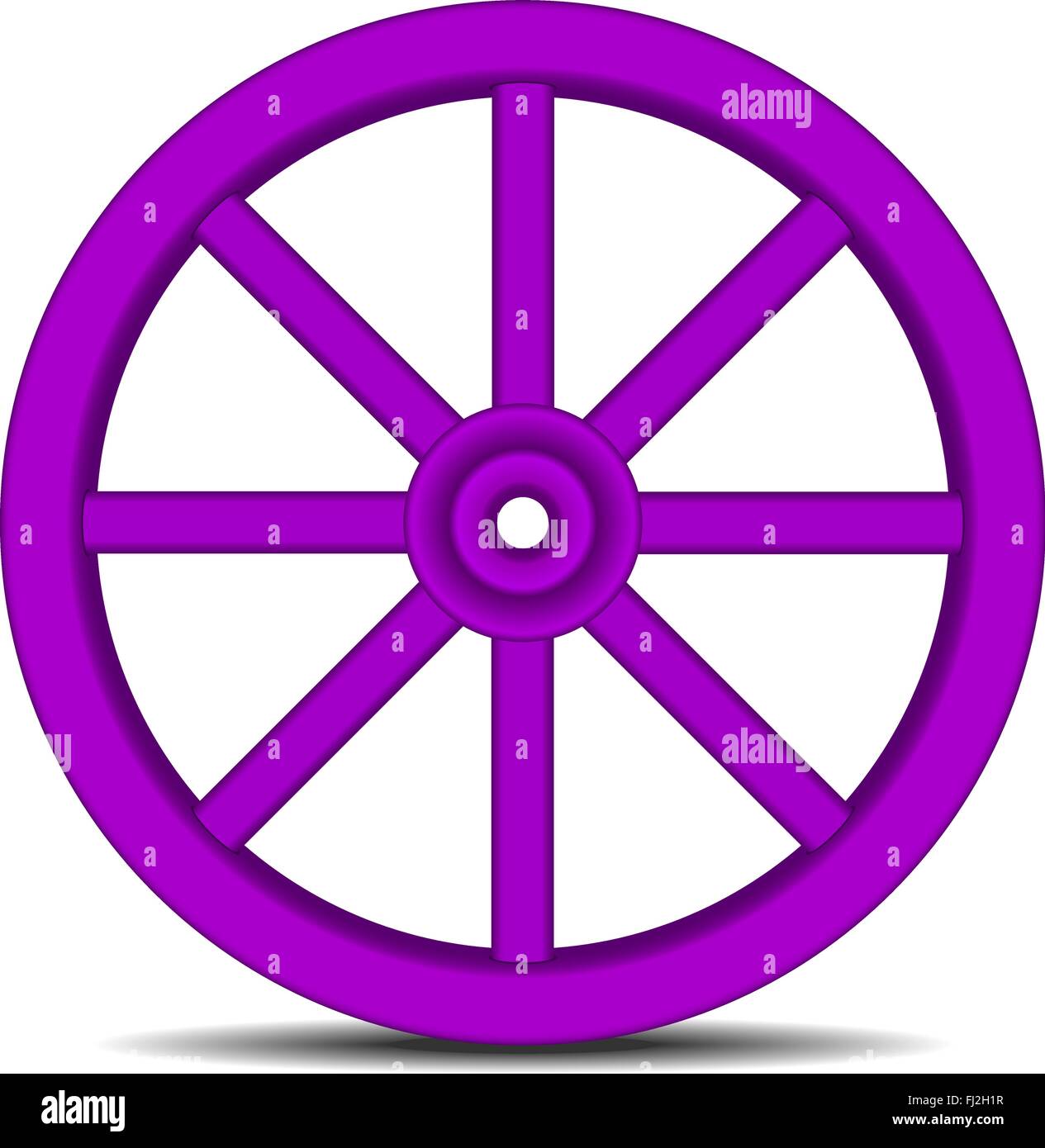 Vintage wooden wheel in purple design with shadow Stock Vector Image ...