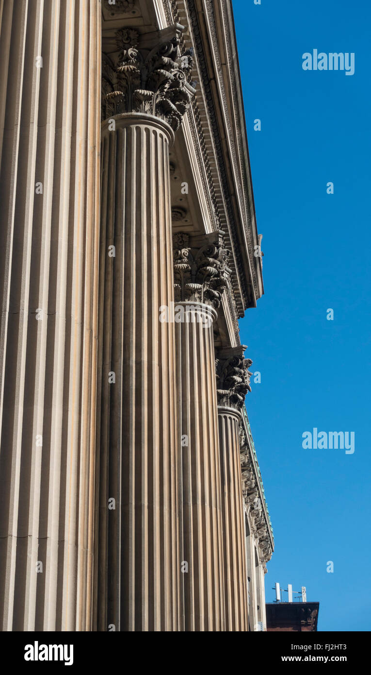 Corinthian columns on a former bank building in Lower Manhattan Stock ...