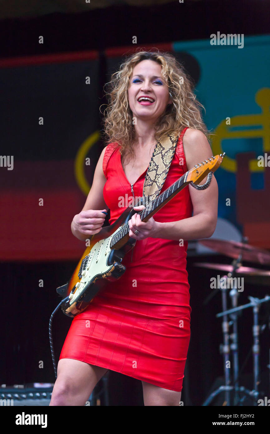 ANA POPOVIC leads her band on the Garden Stage at the MONTEREY JAZZ ...
