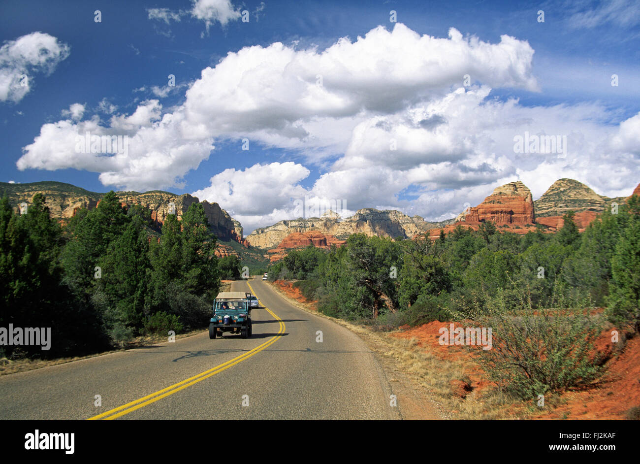 RED ROCK COUNTRY behind a car on BOYNTON CANYON PASS Road in Secret ...
